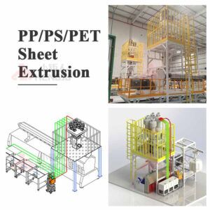 Gravimetric batch blender is used to mix plastics resins